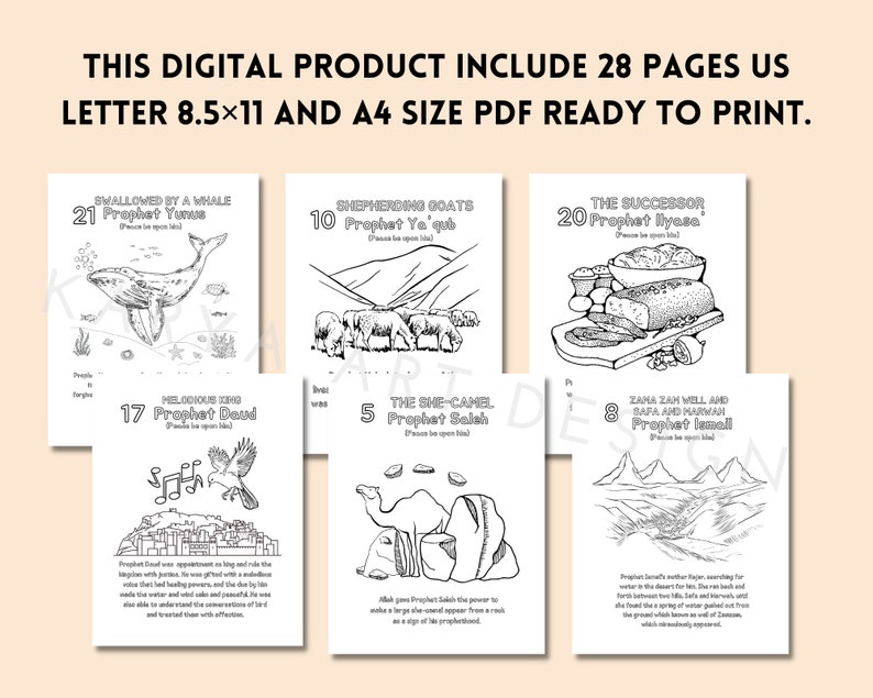 25 Prophets of Allah Coloring Book, Islam Prophet, Quran Education ...