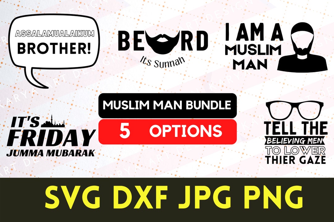 Muslim Man Bundle Svg Muslim Brother JPEG Beard PNG DFX - Etsy