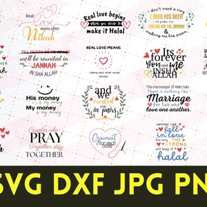 Muslim Love Bundle Svg, Muslim Marriage JPEG, Nikah PNG DFX, Husband ...