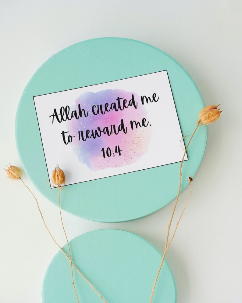 Self Affirmations From Quran, Positive Islamic Card Muslim ...