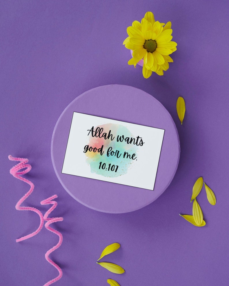 Self Affirmations From Quran, Positive Islamic Card Muslim ...