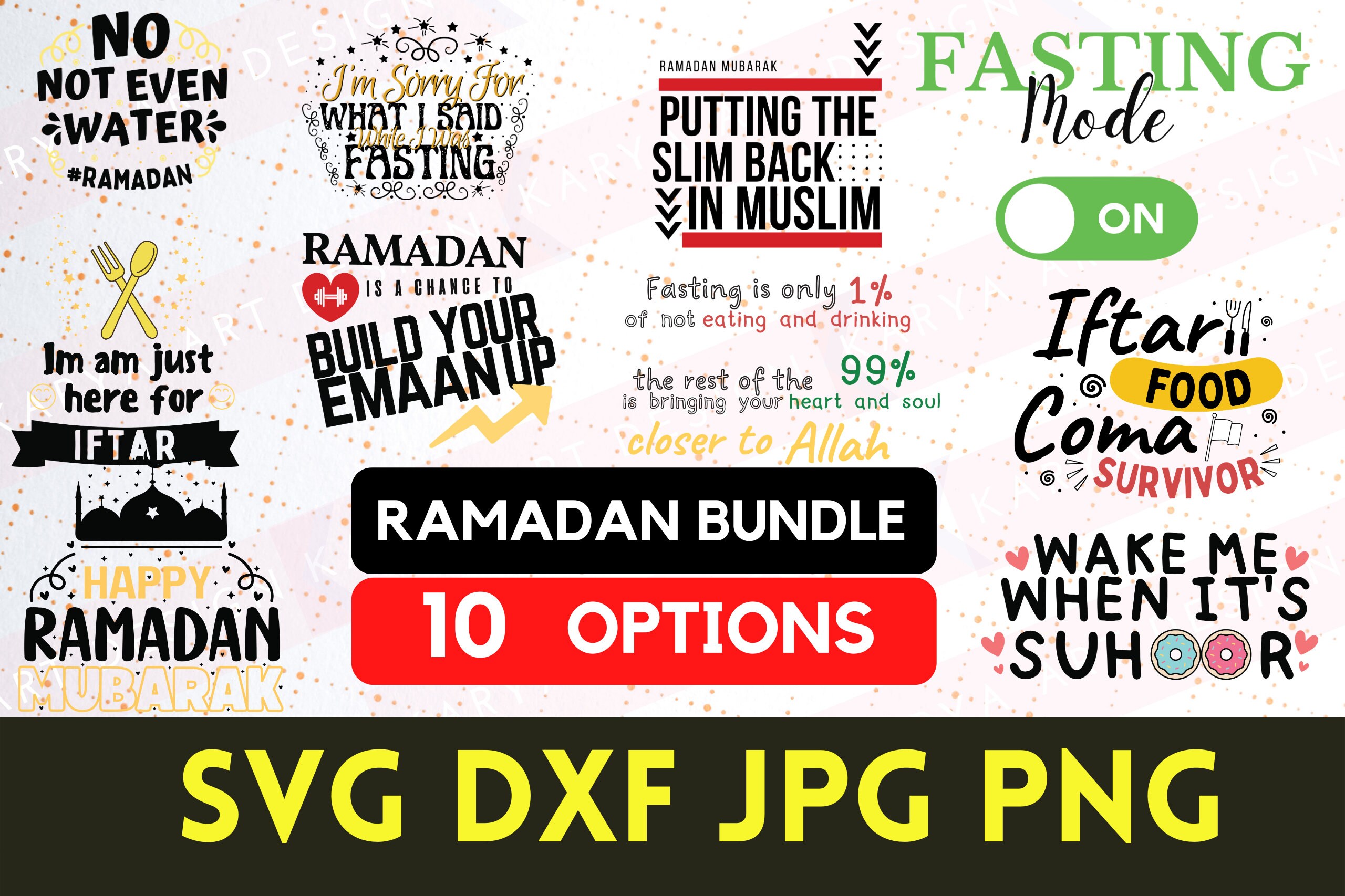Ramadan Islamic Bundle Svg, Ramadan JPEG, Fasting PNG, Iftar DFX ...