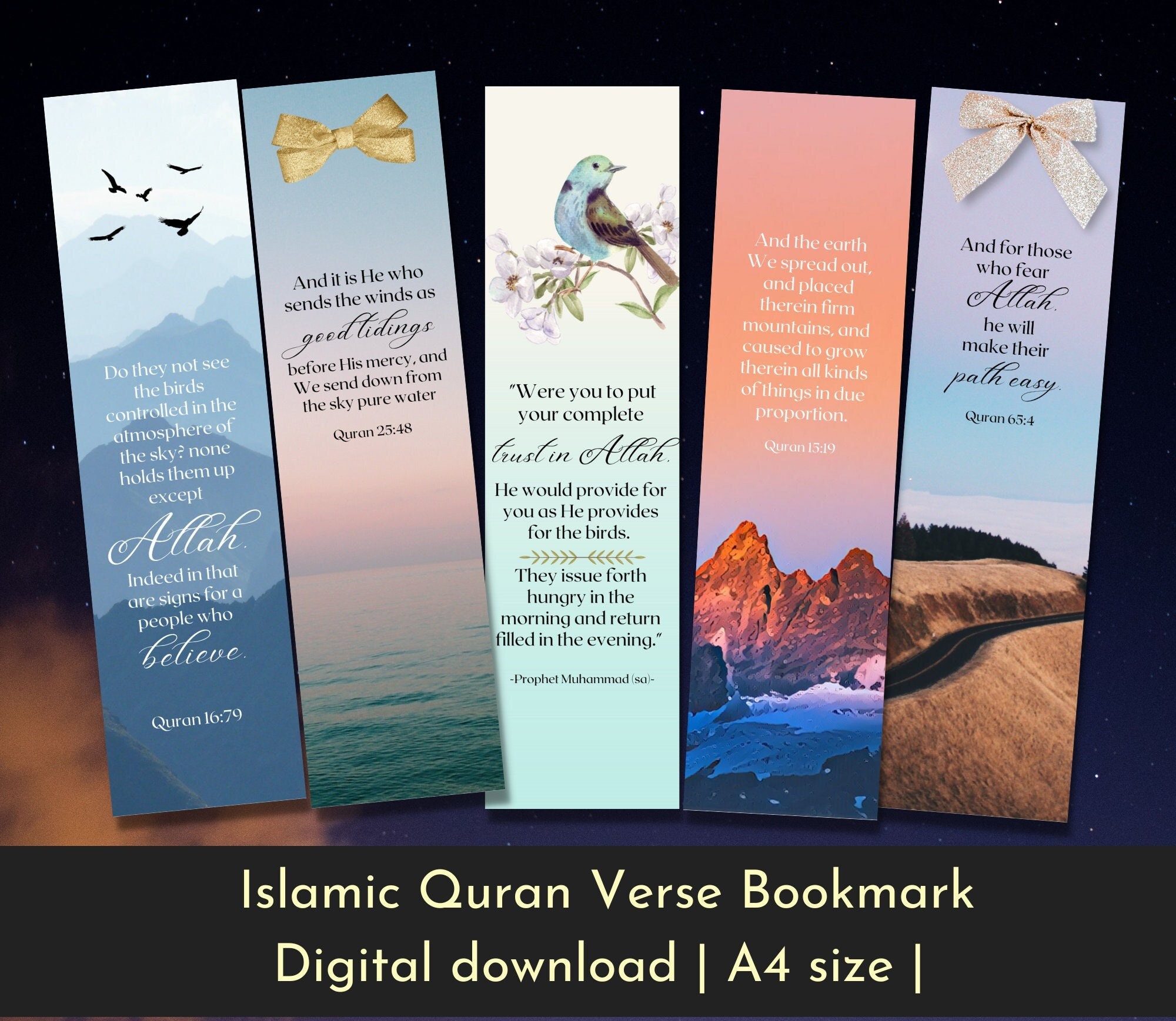 Quran Bookmark, Islamic Verse, Inspirational Duas, Islam Gift Set ...