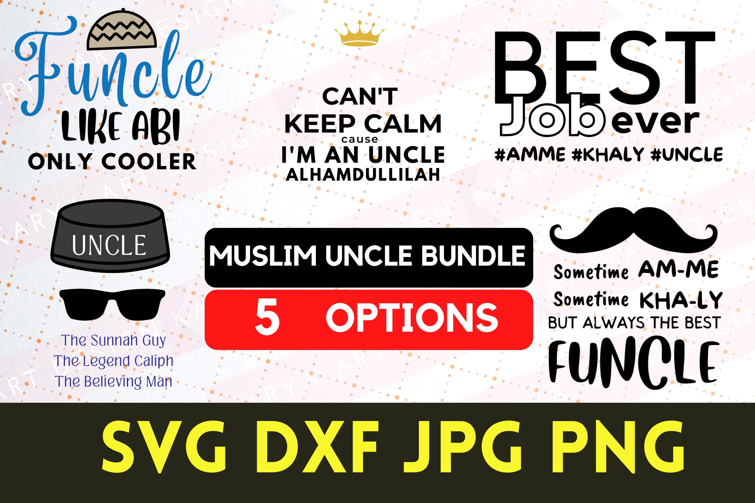 Muslim Uncle Bundle Svg, Muslim Uncle JPEG, Funcle PNG DFX, Amme Khaly Svg, Cricut Cut File ...