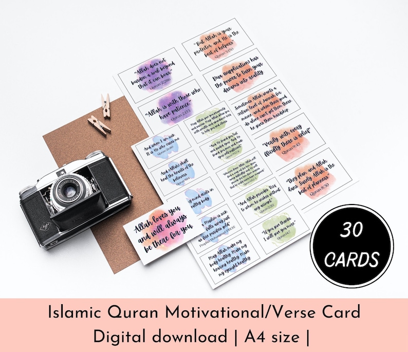 Islamic Card Quran Verse Inspirational Duas Islam Gift - Etsy