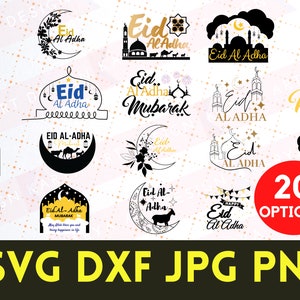 Eid Adha Bundle Svg, Eid Mubarak JPEG, Eid PNG, Eid Adha DFX, Islam ...