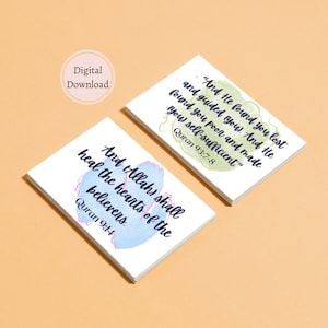 Islamic Card Quran Verse Inspirational Duas Islam Gift Set Printable ...