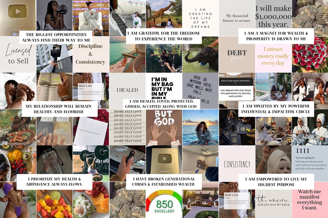 Vision Board Template | 2024 Goals | Beginner Friendly Vision Board ...