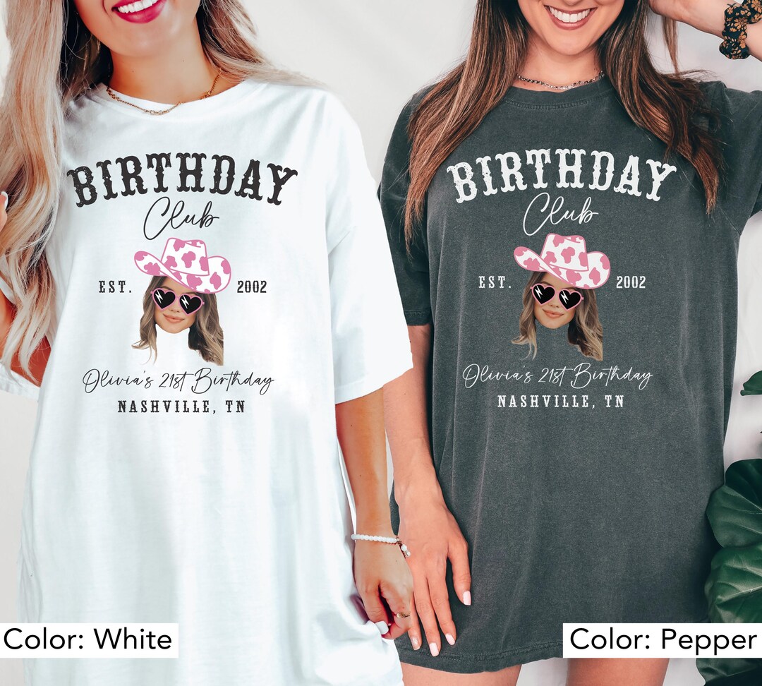Custom Face 21st Birthday Shirt for Women Photo Personalized Photo T ...