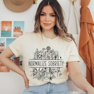 Normalize Sobriety Shirt Women, Sober Shirts for Women, Sober AF Shirt ...