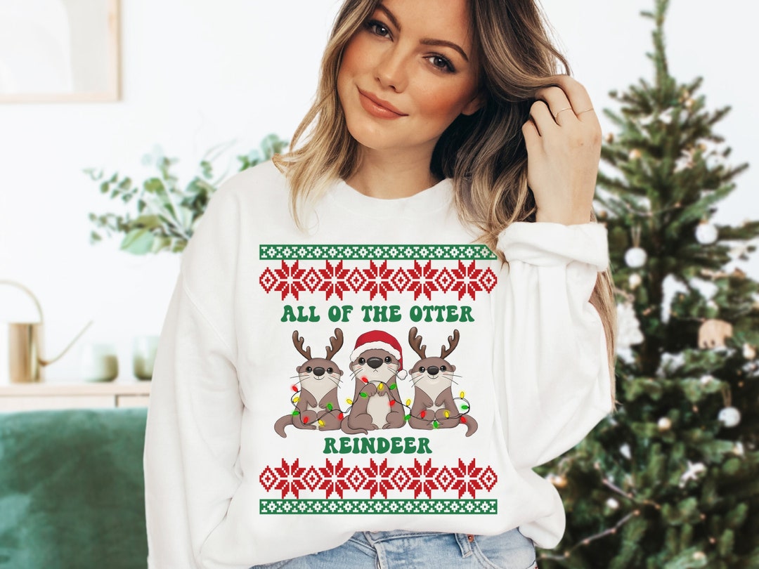 Christmas Otter, Holiday Fashion, Otter Christmas Sweater, Otter Gift ...