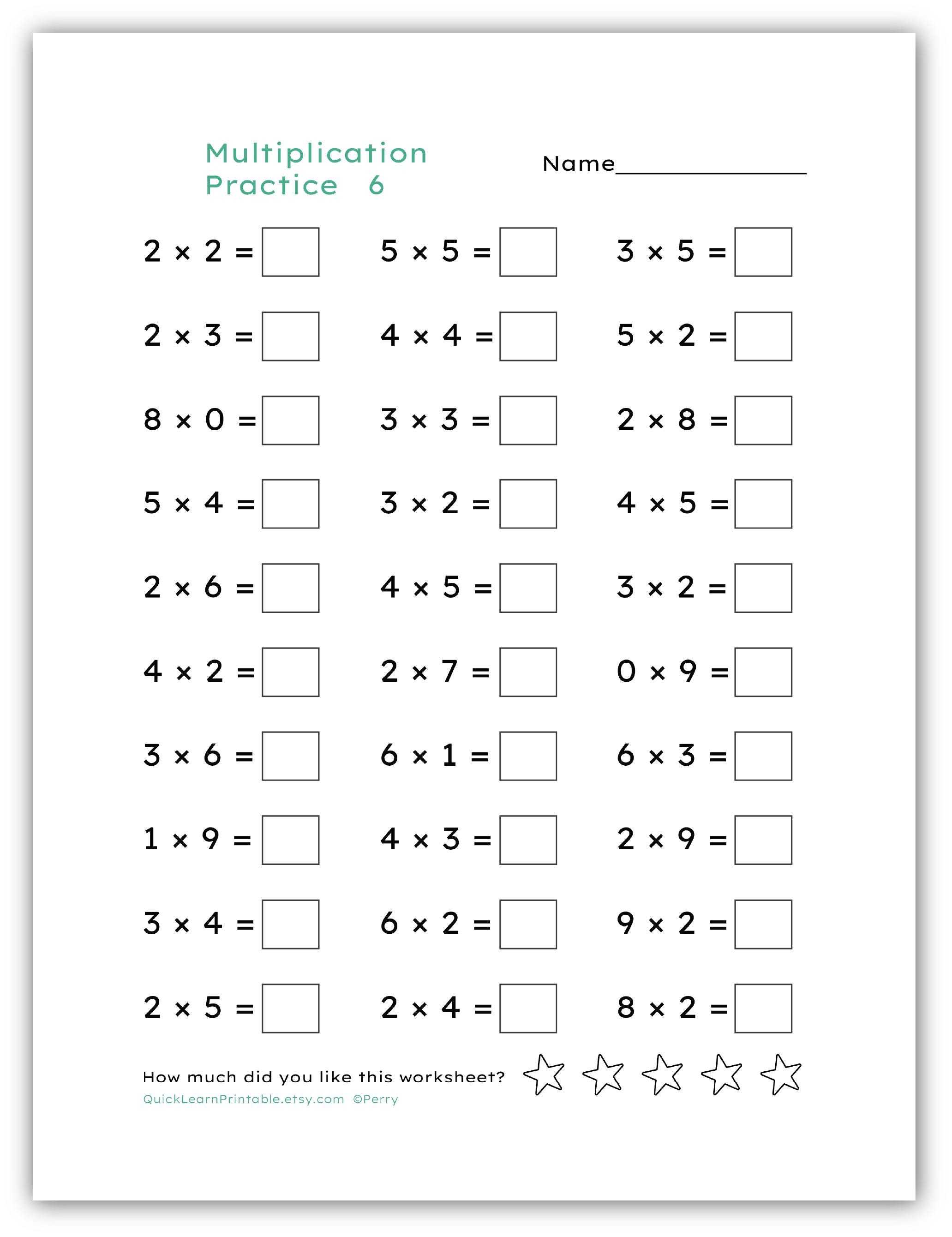 Printable Multiplication Table, Multiplication Chart, Times Table ...
