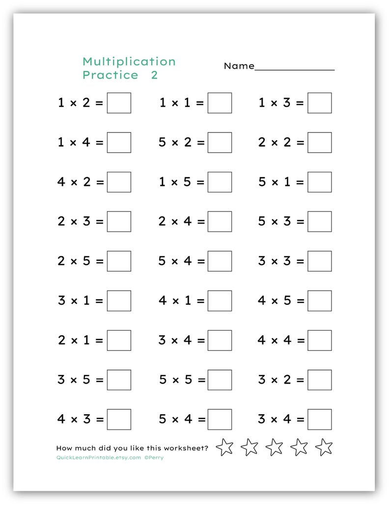 Printable Multiplication Chart, Multiplication Grid, Times Table ...