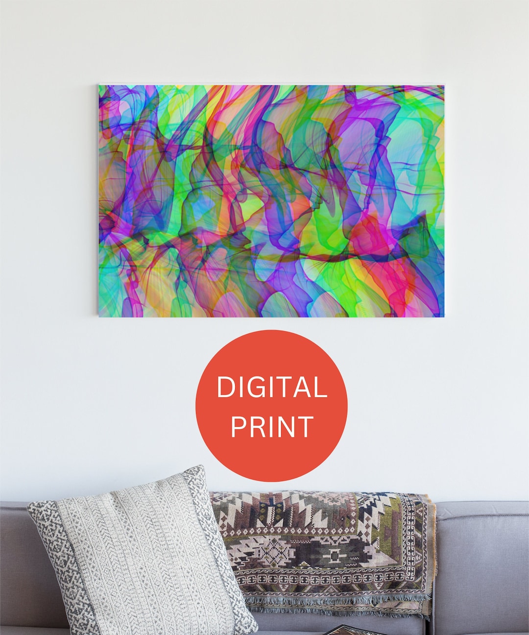 Colorful Abstract Art Print, Printable Art Download, Abstract Colorful ...