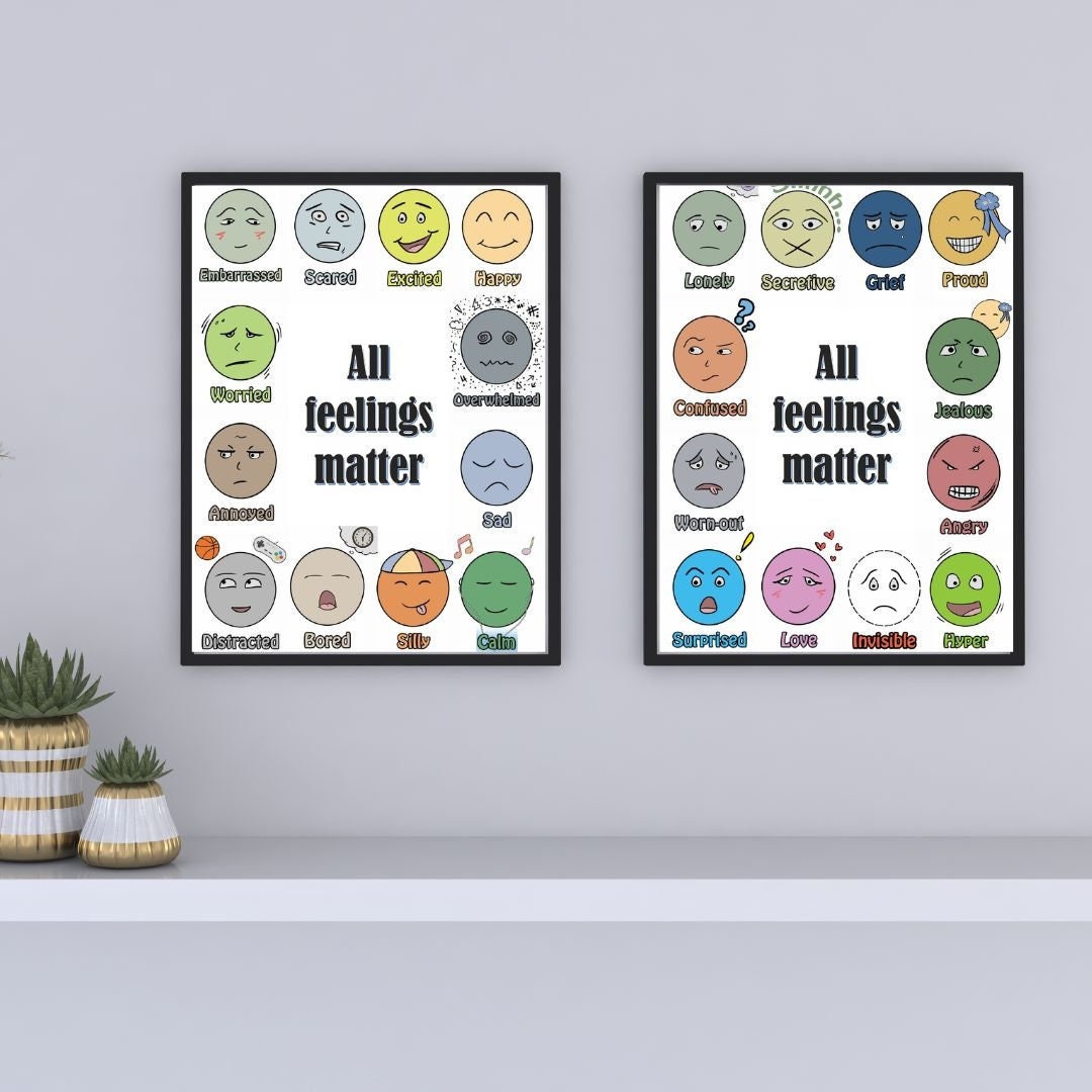 All Feelings Matter Posters, Emotion Awareness, Feelings Posters ...