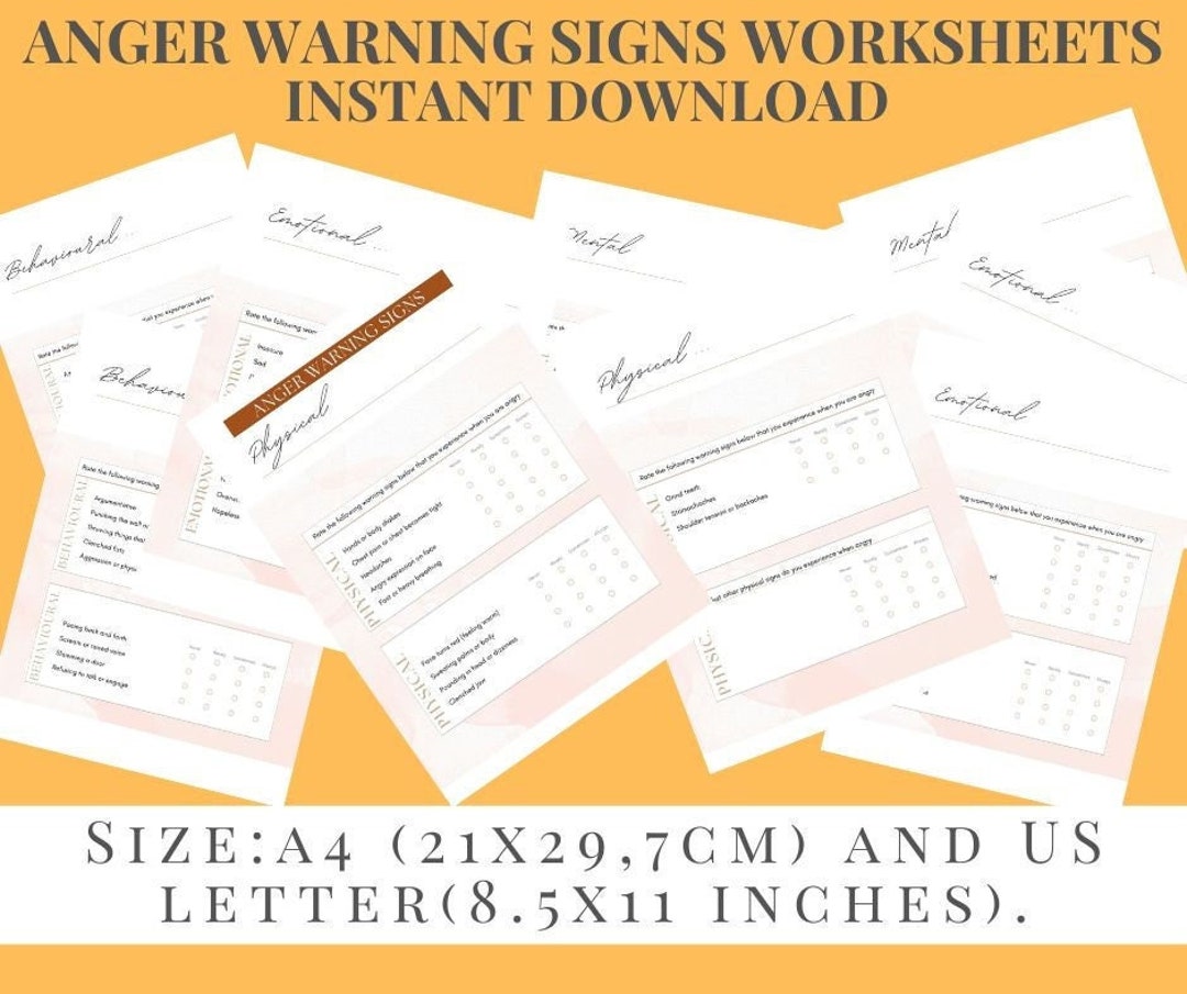 Anger Warning Signs for Teen Adolescence, Anger Cues, Printable - Etsy