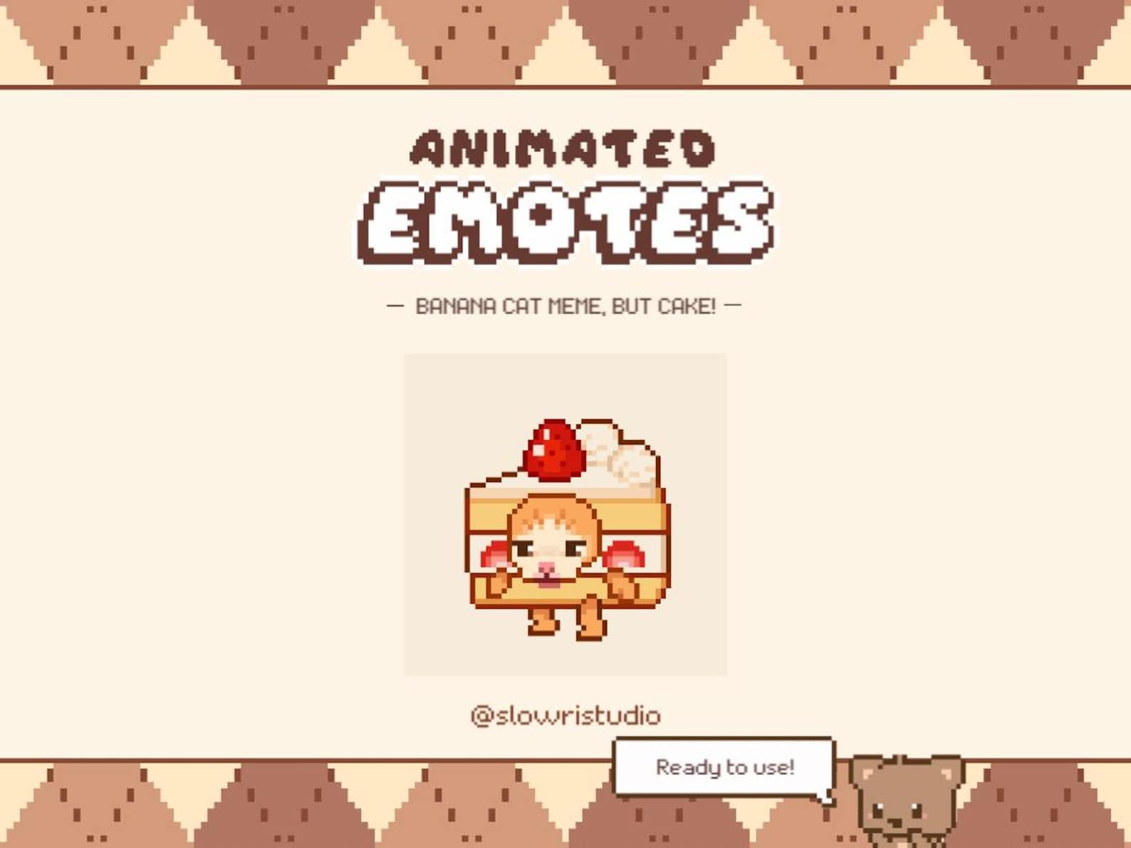 ANIMATED Twitch Crying Banana Cat Meme Emote | Funny Cute Cake Cat ...