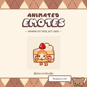 ANIMATED Twitch Crying Banana Cat Meme Emote | Funny Cute Cake Cat ...