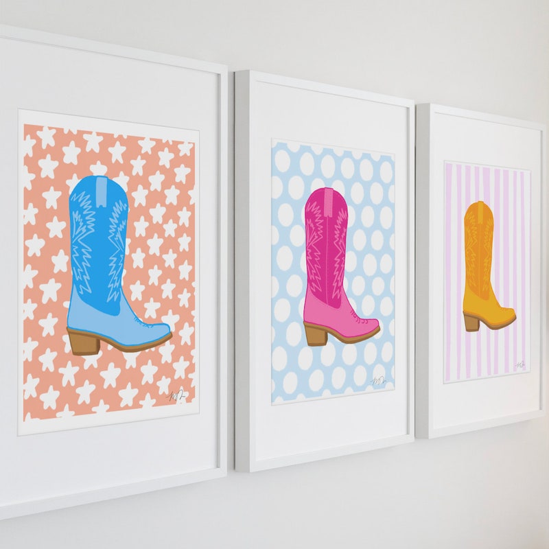 Cowboy Boot Art - Etsy