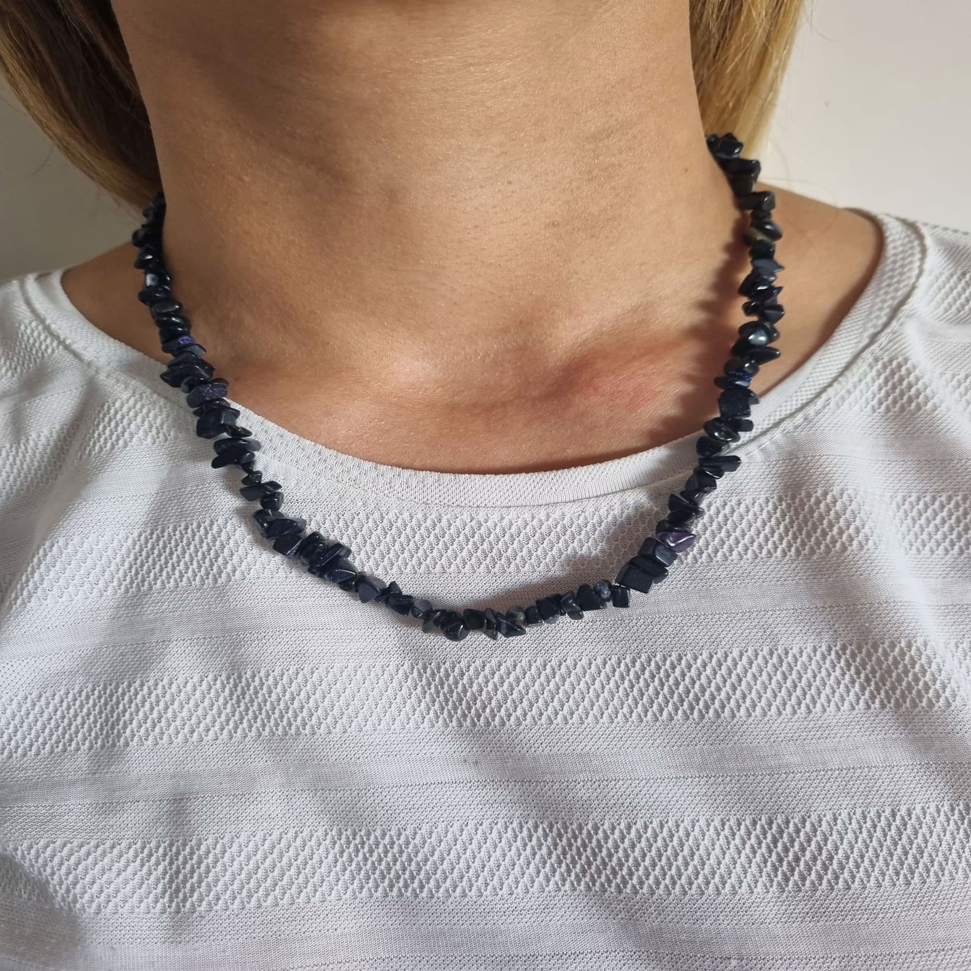 Shiny Black Magnetite Natural Stone Necklace - Etsy