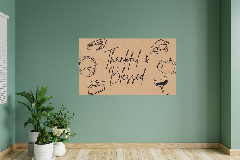 Thankful and Blessed Banner Template | Editable Canva Thanksgiving ...