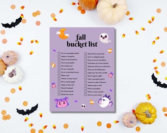 Fall Bucket List Pink Themed Pink Halloween Bucket List Printable for ...