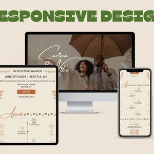 Carina Wedding Canva Website Template | Boho Editable Wedding Website ...