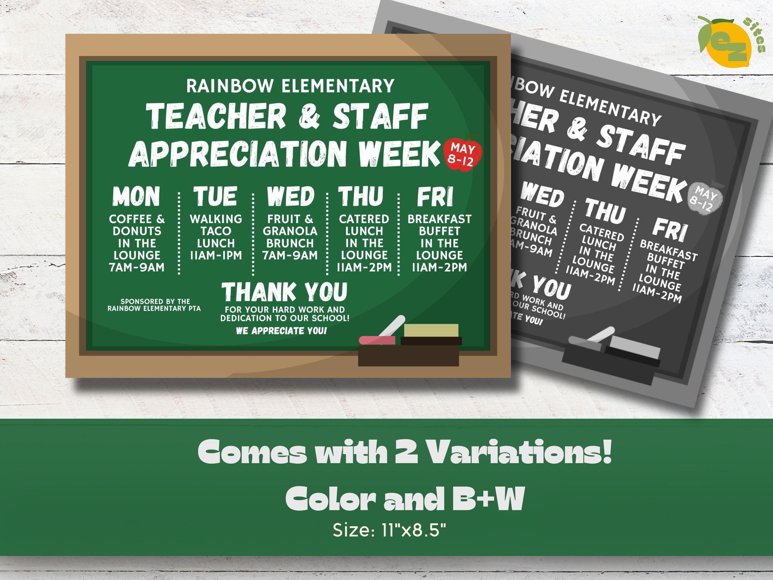Editable Teacher Appreciation Week Flyer: School Event Schedule (canva ...