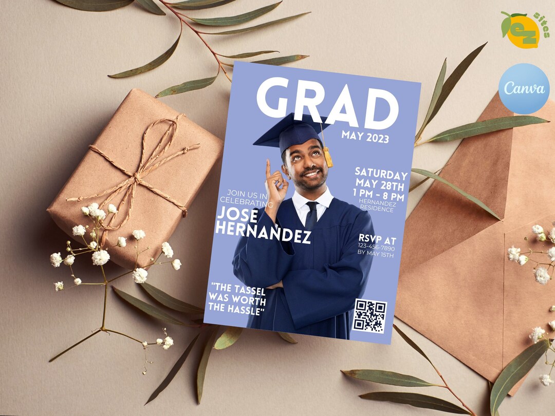 Graduation Magazine Party Invitation Template Printable - Etsy