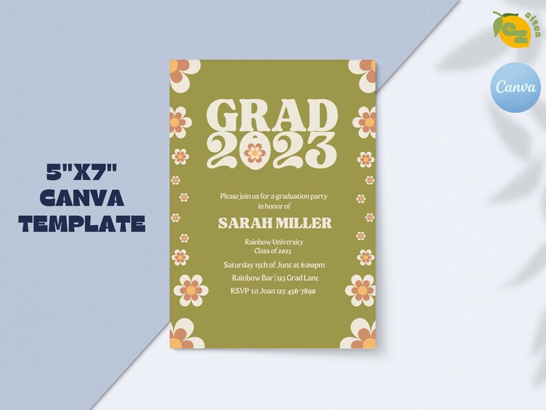 Retro Graduation Part Invitation Class of 2023 Printable - Etsy
