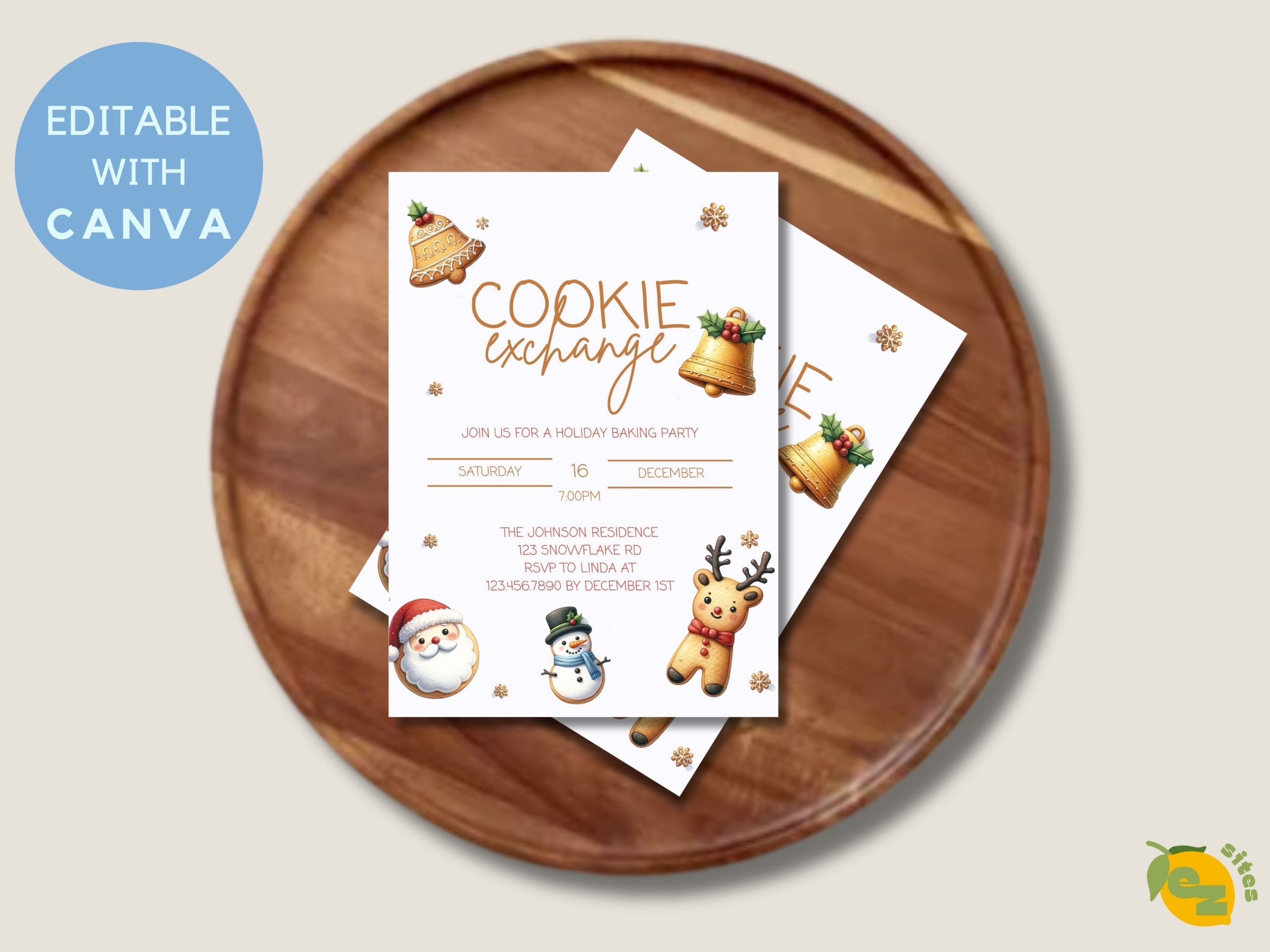 Editable Christmas Cookie Exchange Invite Template | Cookie Swap Party ...