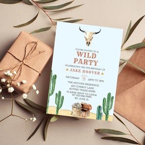 Wild West Birthday Invitation: Cowboy Party Template (canva Template ...