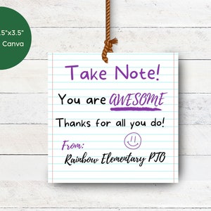 Editable Smile Teacher Appreciation Gift Tag | You're Awesome Teach ...