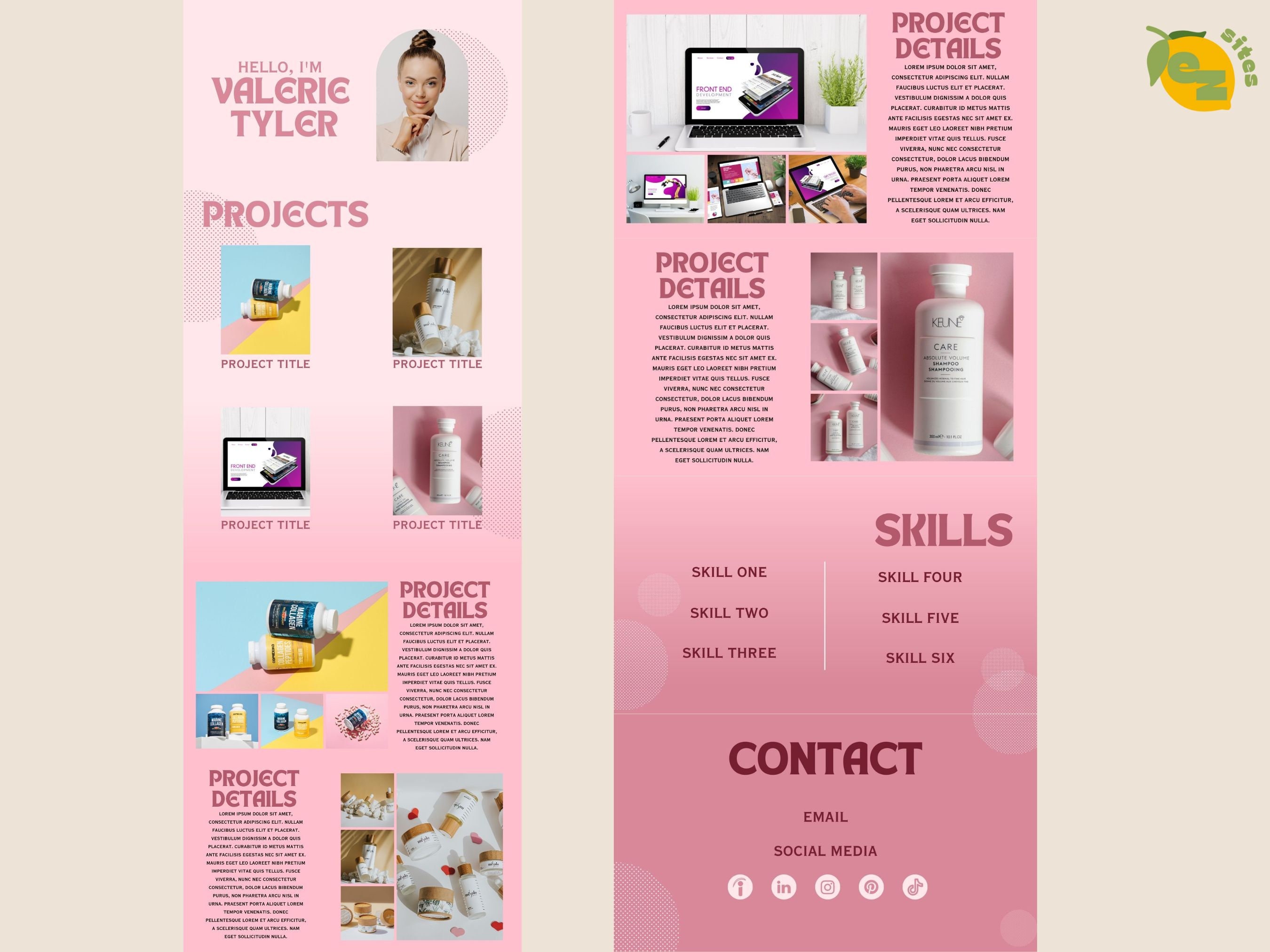 Gradient Portfolio Website Template | Designer Freelancer Website ...