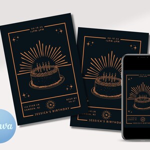 Editable Tarot Card Birthday Party Invitation | Mystical Birthday ...