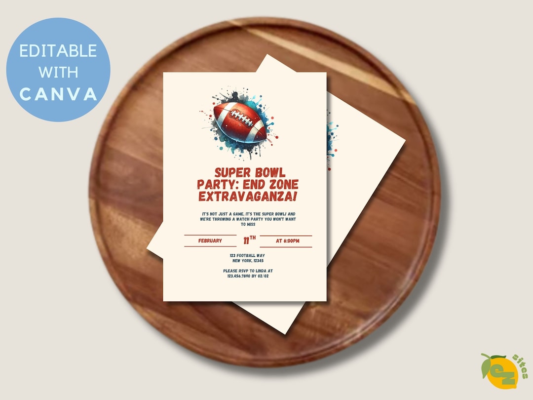 Super Bowl Party Invitation Template | Extravaganza Party | Canva ...