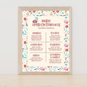 Editable Nurse Appreciation Week Itinerary Flyer | Nurse's Week Event ...