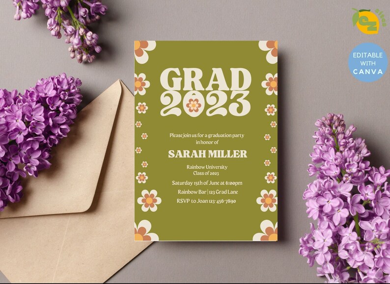 Retro Graduation Part Invitation | Class of 2023 | Printable Instant ...