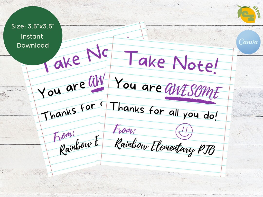 Editable Smile Teacher Appreciation Gift Tag | You're Awesome Teach ...