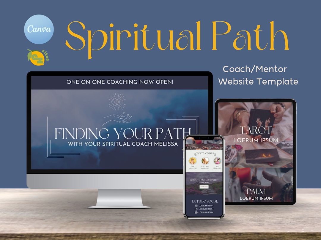 Spiritual Path Website Temple Canva | Spiritual Coach Website ...