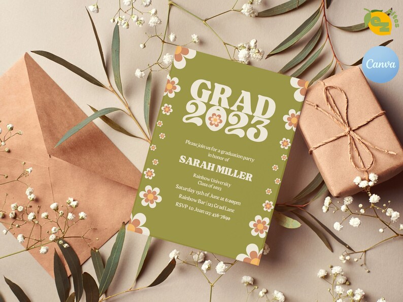 Retro Graduation Part Invitation Class of 2023 Printable - Etsy