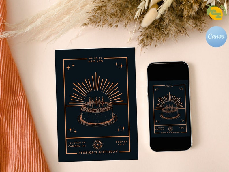 Editable Tarot Card Birthday Party Invitation | Mystical Birthday ...