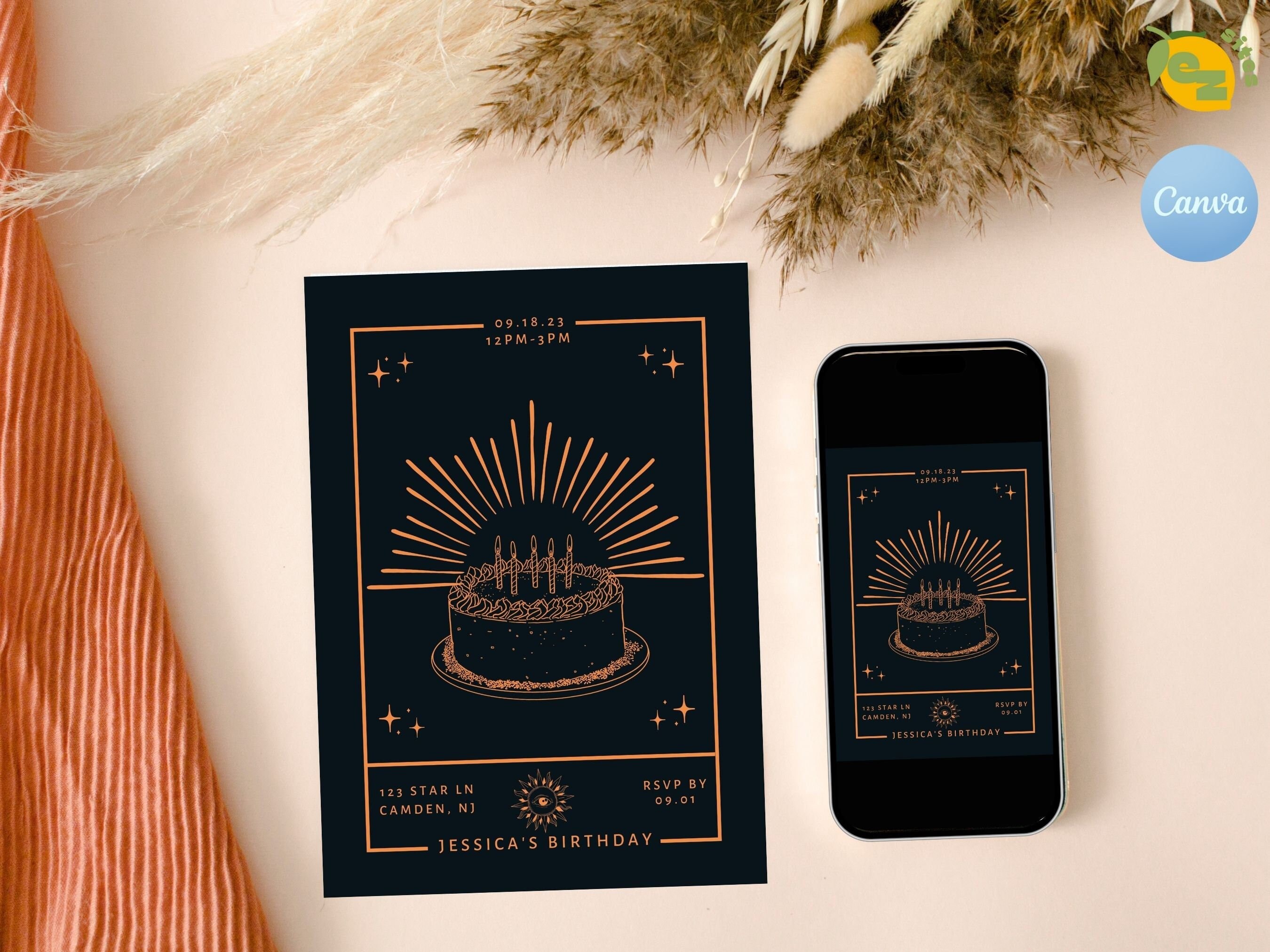 Editable Tarot Card Birthday Party Invitation | Mystical Birthday ...