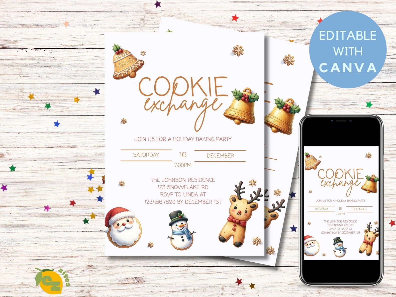 Editable Christmas Cookie Exchange Invite Template | Cookie Swap Party ...