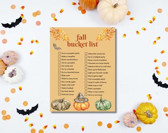 Fall Bucket List Pink Themed Pink Halloween Bucket List Printable for ...