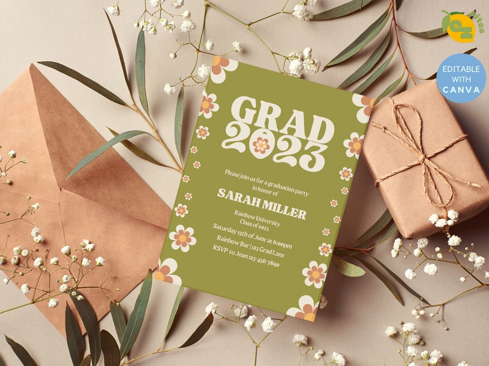 Retro Graduation Part Invitation | Class of 2023 | Printable Instant ...