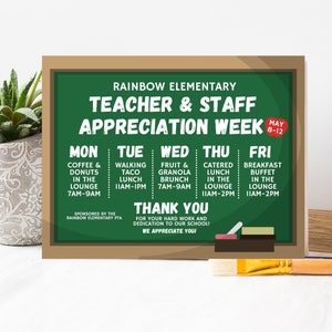 Editable Teacher Appreciation Week Flyer: School Event Schedule (canva ...