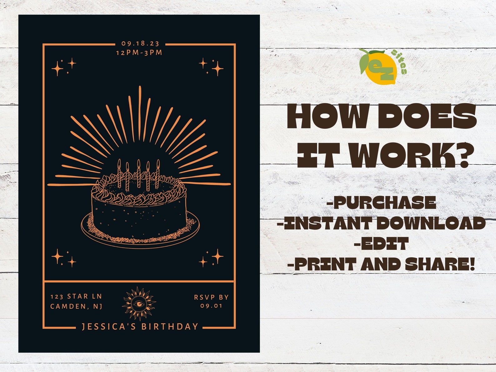 Editable Tarot Card Birthday Party Invitation Mystical - Etsy