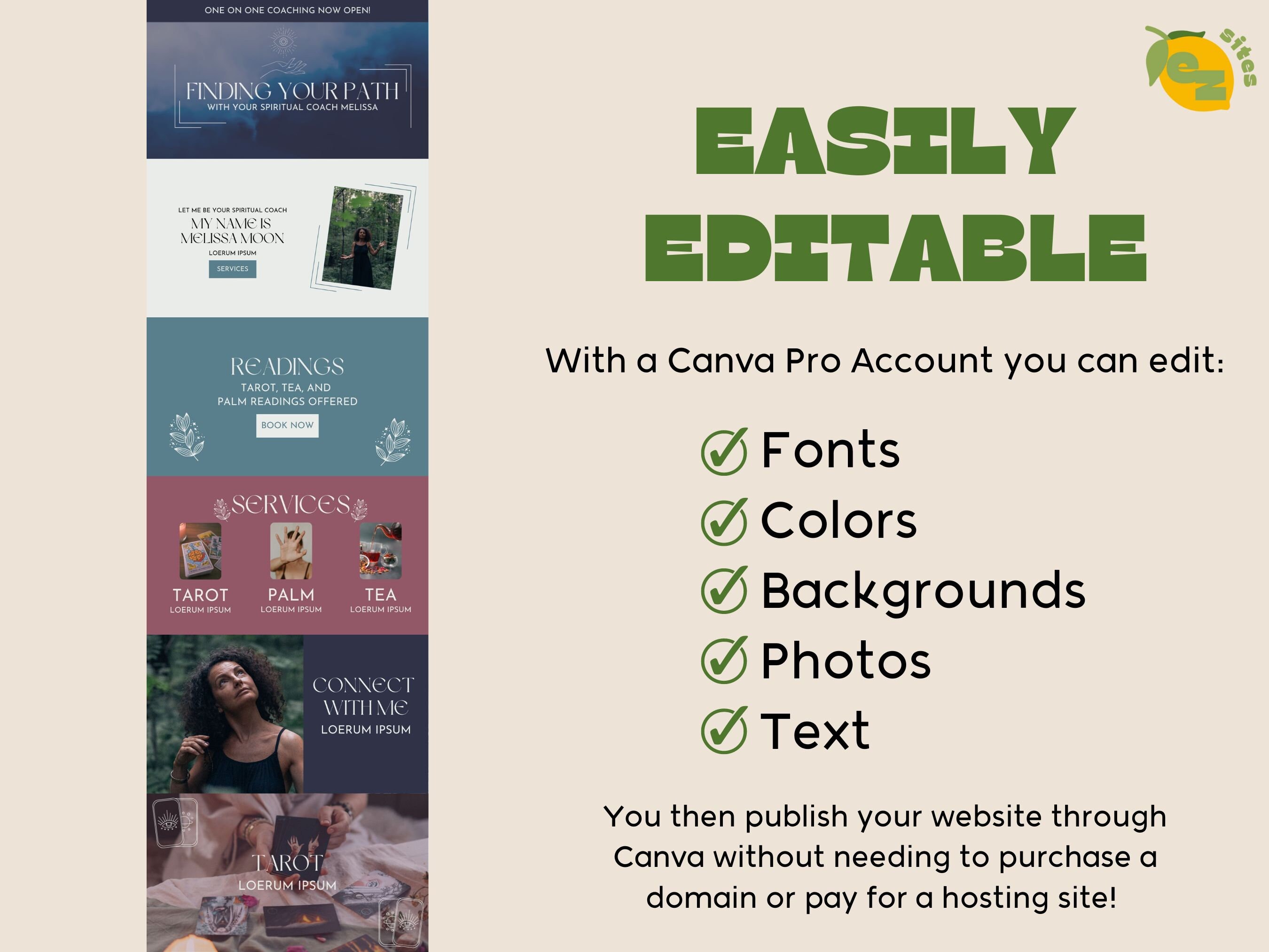 Spiritual Path Website Temple Canva | Spiritual Coach Website ...