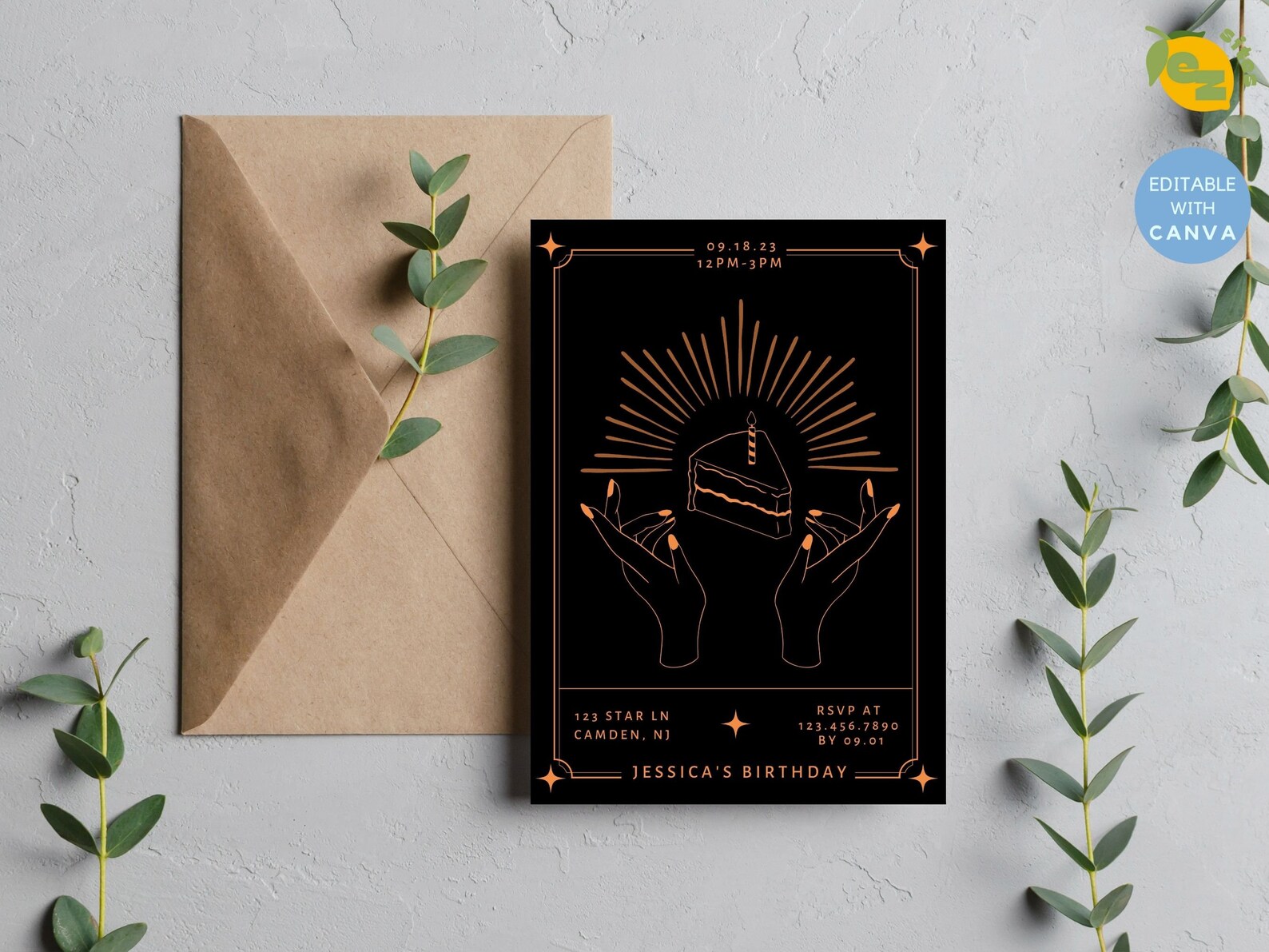 Editable Tarot Card Birthday Party Invitation | Mystical Birthday ...